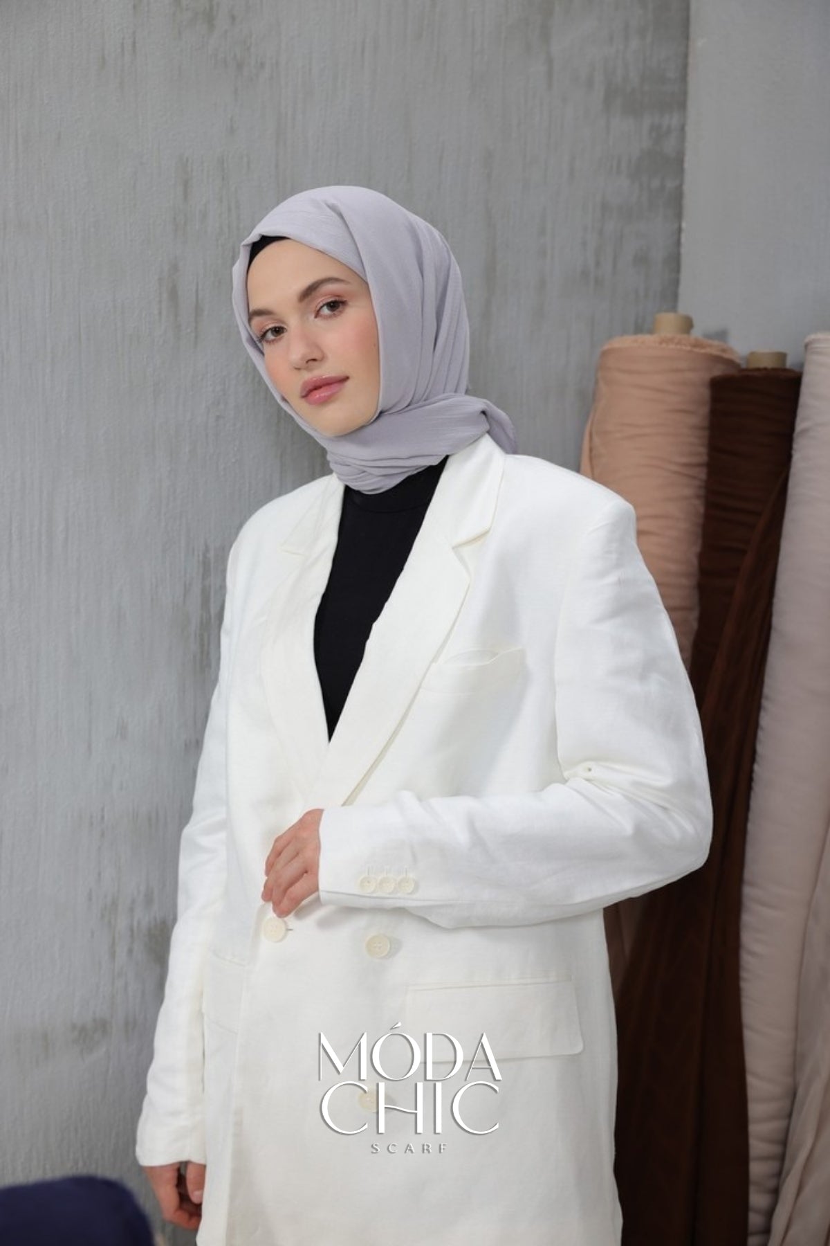 Châle Crinkle - Argent – MODACHIC.MA